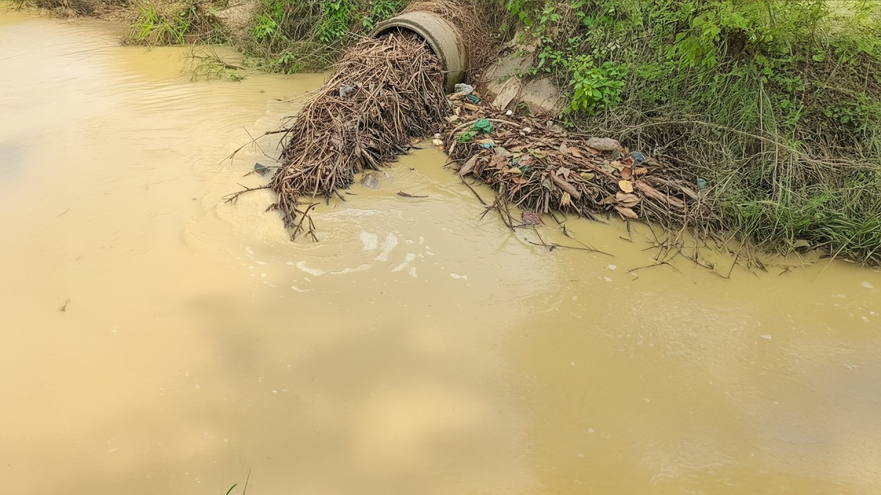 Giant Water Release After Clearing a Clogged Culvert - YouTube