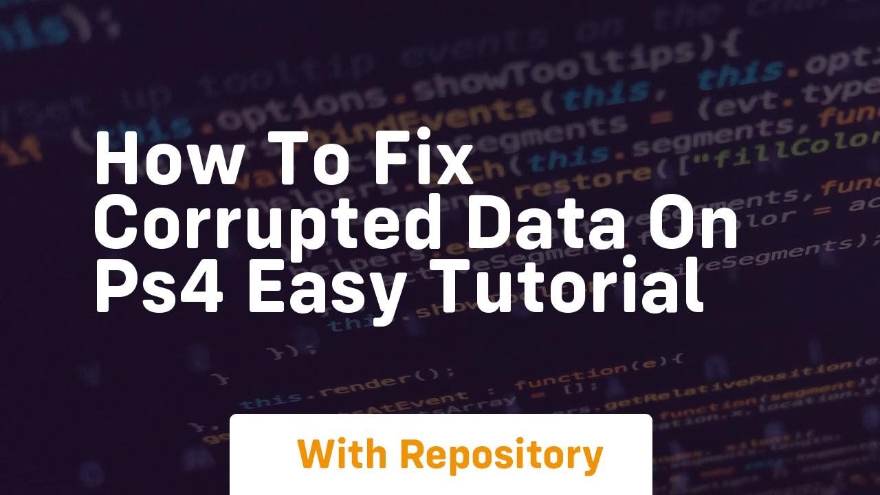 How to fix corrupted data on ps4 easy tutorial - YouTube