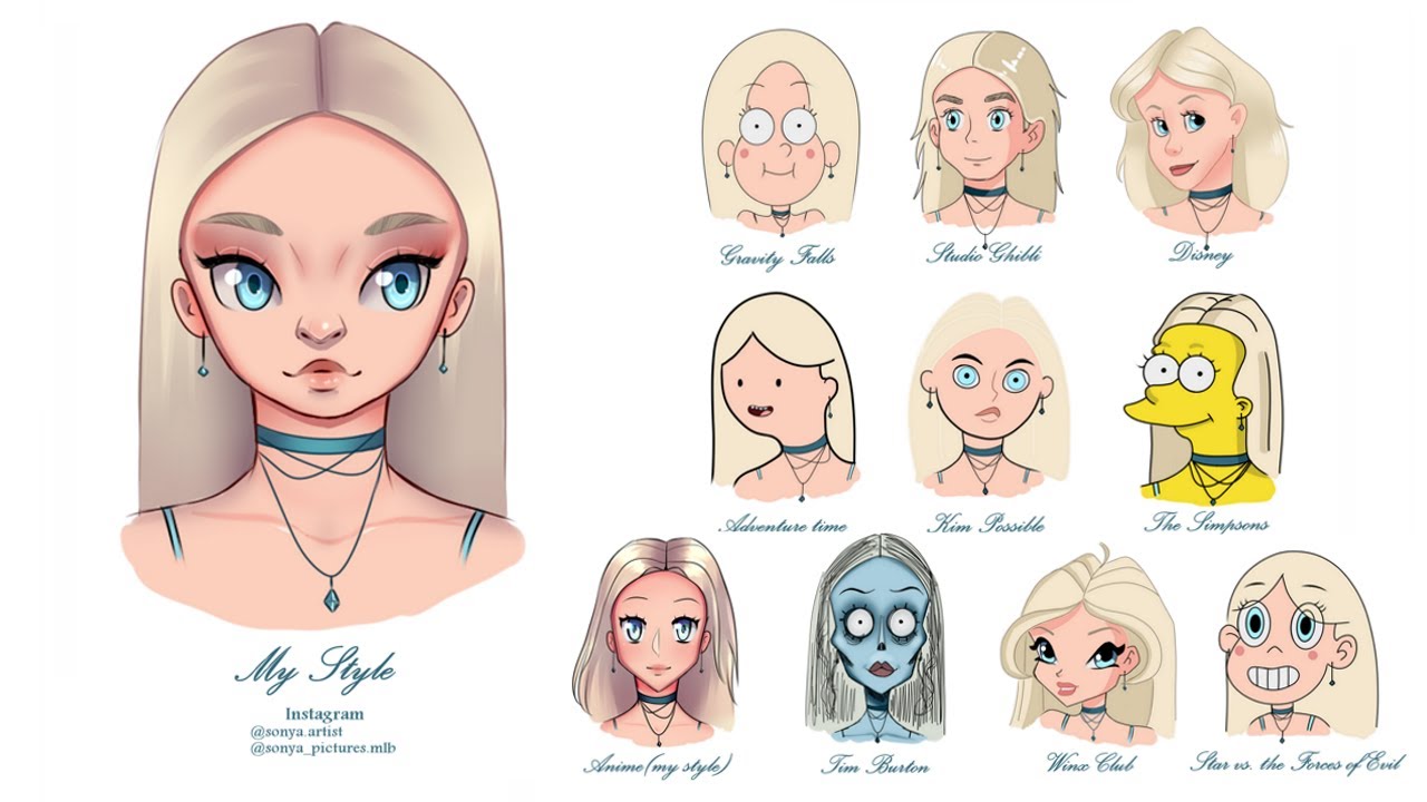 10 Styles Challenge | My character in 10 styles challenge! [SPEEDPAINT ...