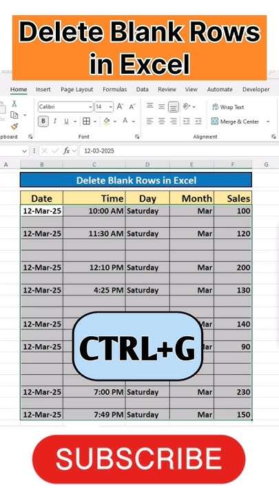 ExcelTrick#Delete Blank Rows in Excel#Excel#exceltutorial#exceltips#shorts#viral# ...