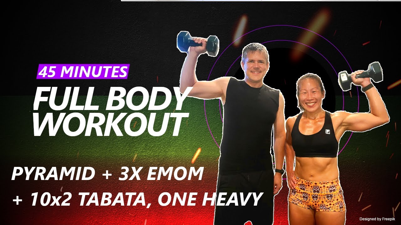 Full Body - Pyramid HIIT, EMOMs & Tabata - 45 Minutes - YouTube
