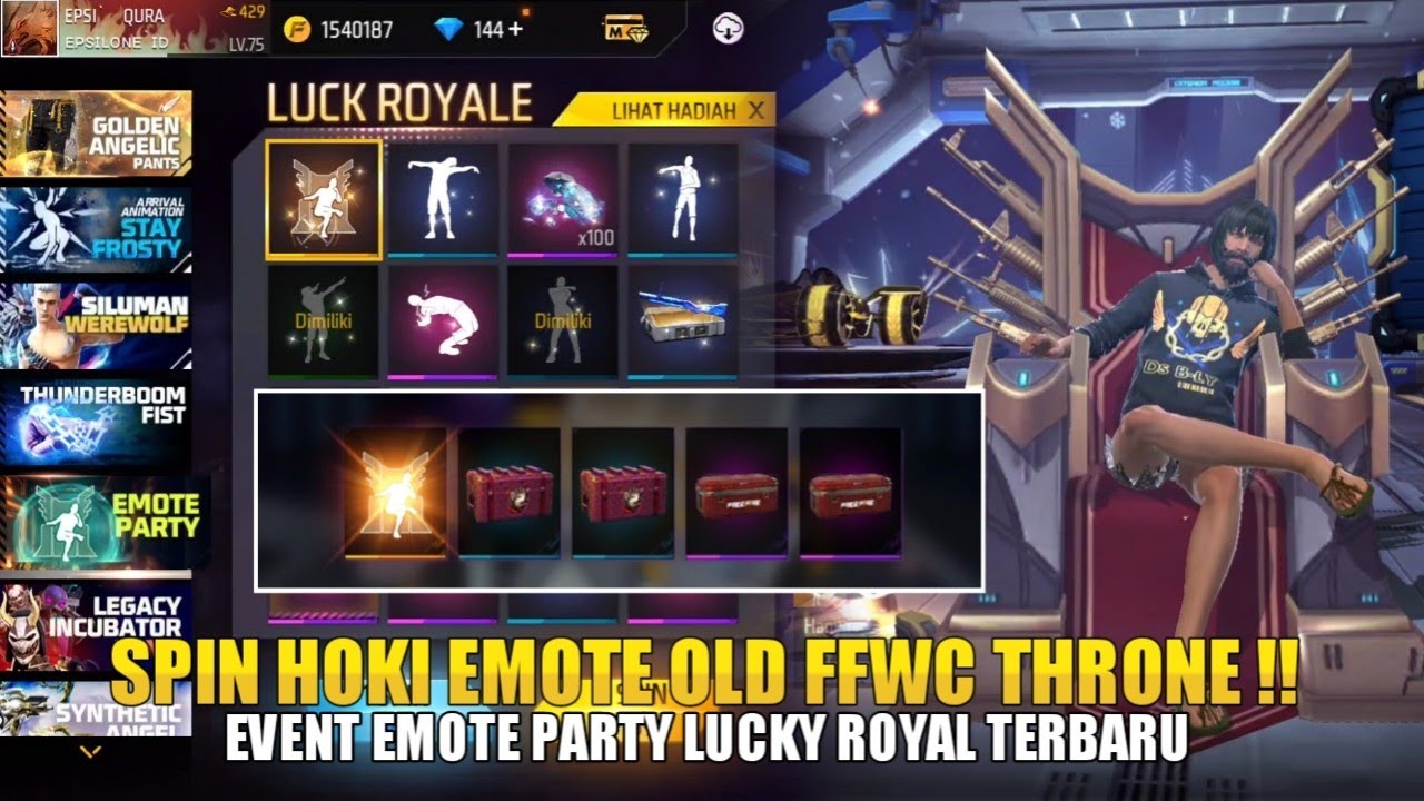 SPIN EMOTE FFWC THRONE ( EMOTE DUDUK OLD ) EVENT EMOTE PARTY FF LUCKY ...