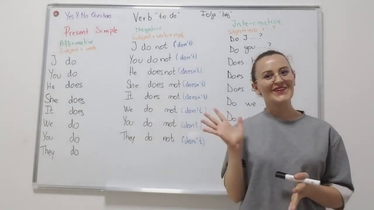 Lesson 4.The verb TO DO in present simple folja 'bëj' në kohën e tashme ...