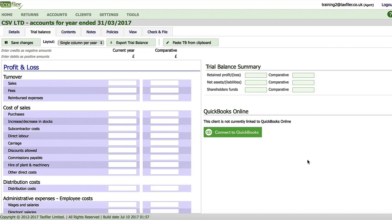 Taxfiler Tutorial Importing a trial balance from a CSV file - YouTube