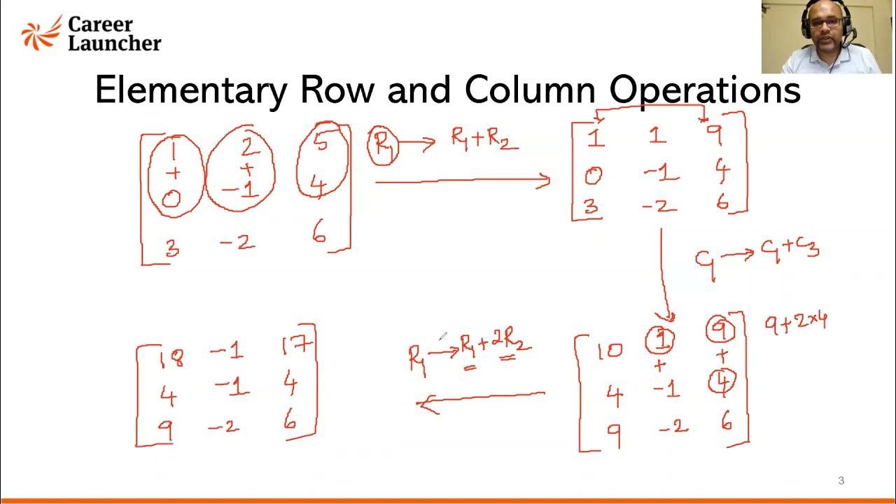 Matrices 2 Row And Column Operations Youtube