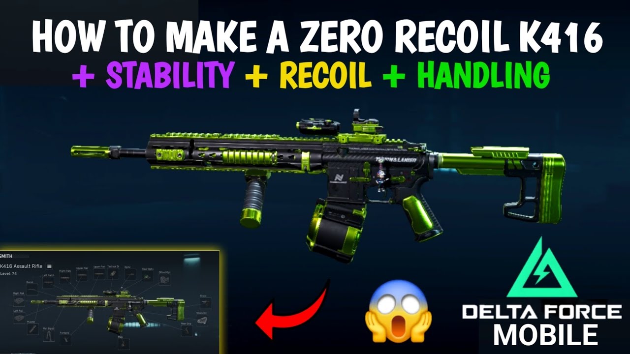 How to Make NO RECOIL K416 in Delta Force Mobile (Zero Recoil Build ...
