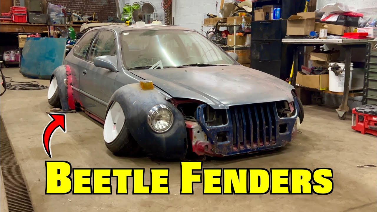 Building the WIDEST Rat Rod Stanced Civic Ever! - YouTube