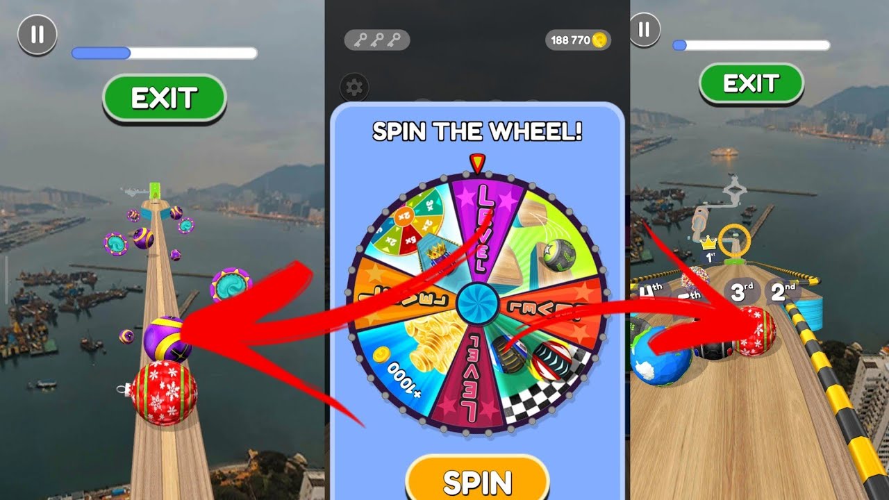 GOING BALLS ⚽ speed🏁RUN🛫 SPIN THE WHEEL CHALENGEGAMEPLAY|FF3 GAMER ...