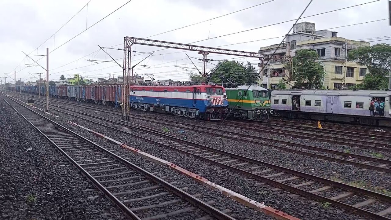 Tigerfaced Gonda WAG7 with BCNA freight rake and TATA WAG9 with BOBRN ...