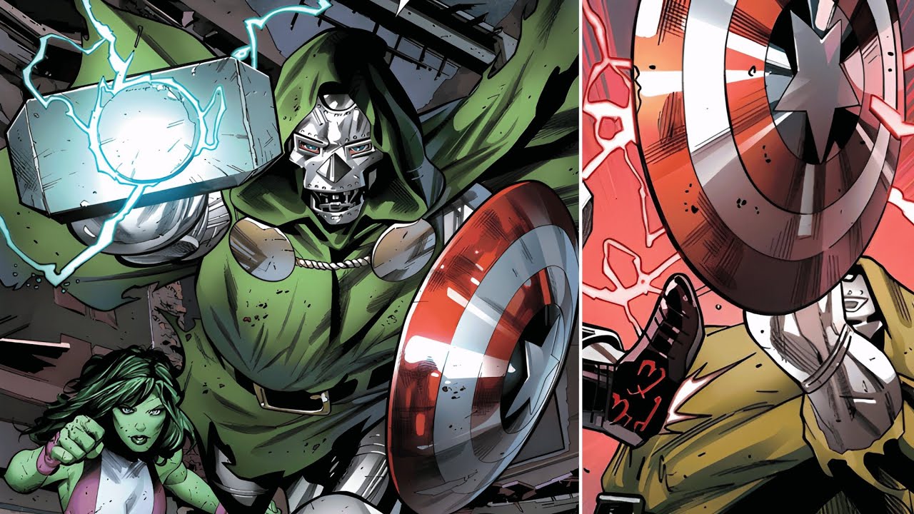 Dr Doom Lifts Mjolnir and Captain's Shield - YouTube