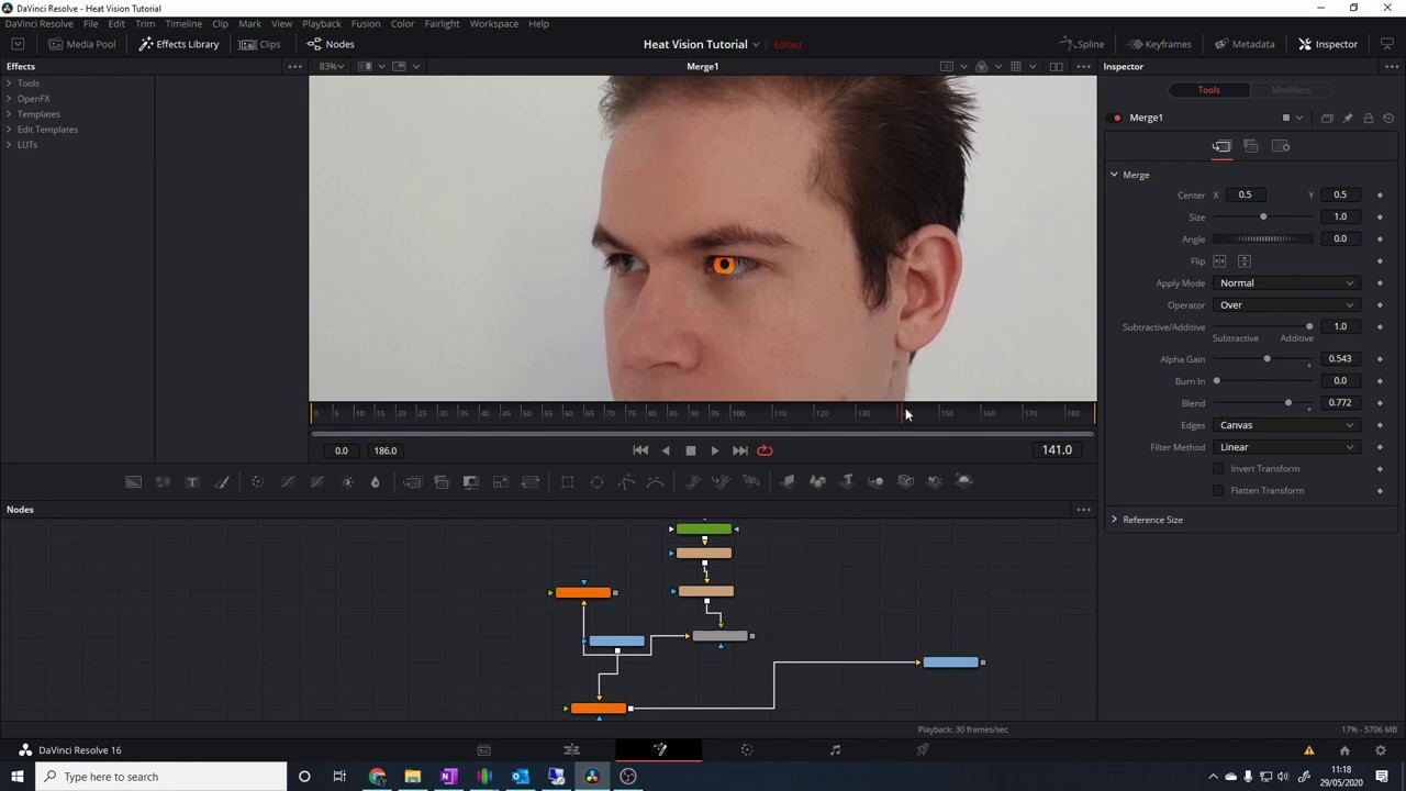 Smallville Heat Vision Tutorial - Davinci Resolve/Fusion - YouTube