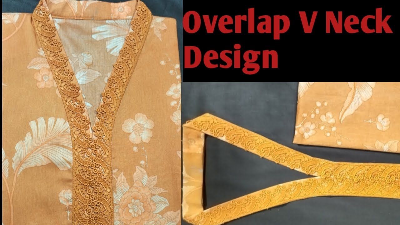 Overlap V Collar. Chinese Collar With Lace Cutting & Stitching. F ...
