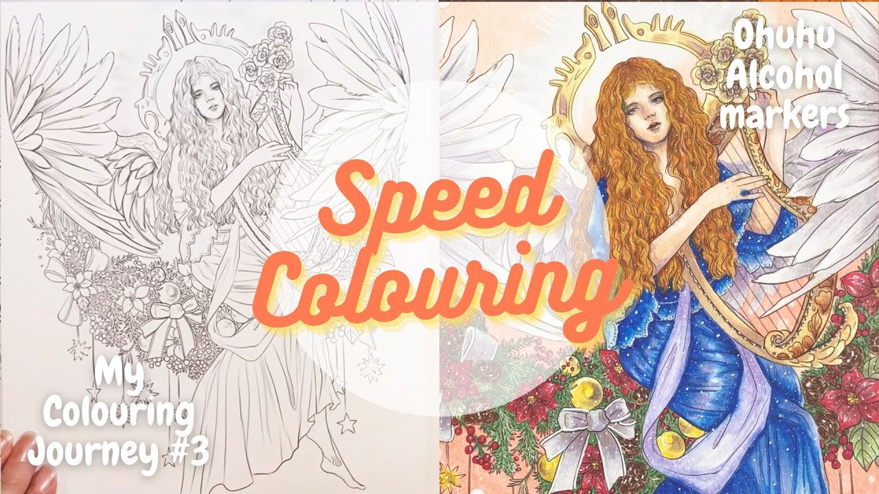 #3 SPEED COLORING / Adult Coloring / Ohuhu Alcohol Markers / Beginner ...