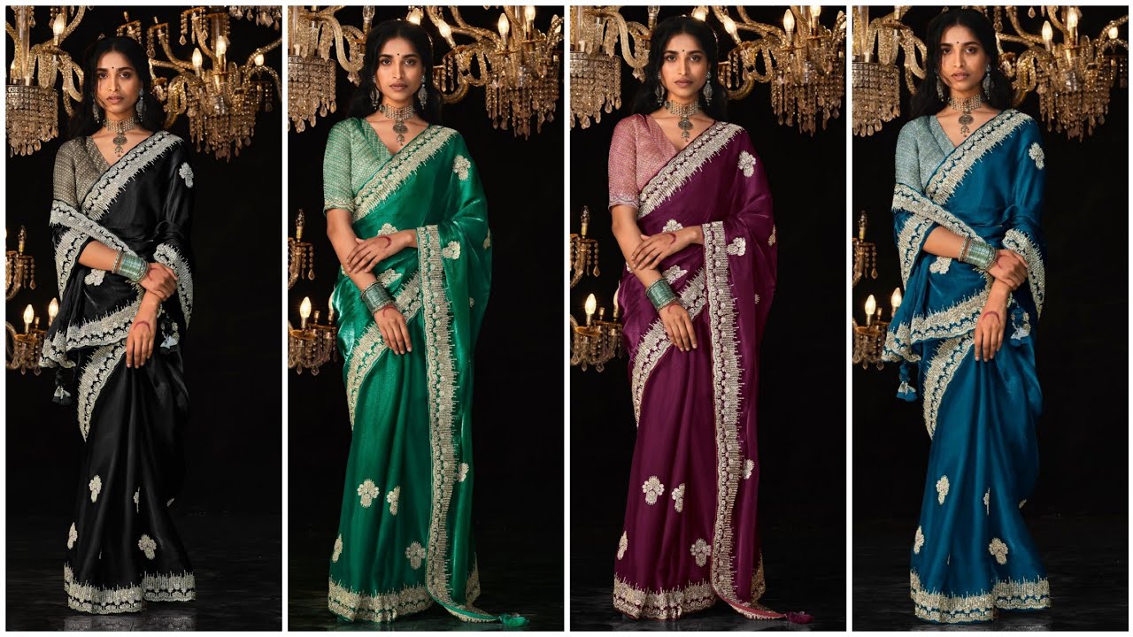 Kimora brand partywear embroidery sarees | Special collection | All ...