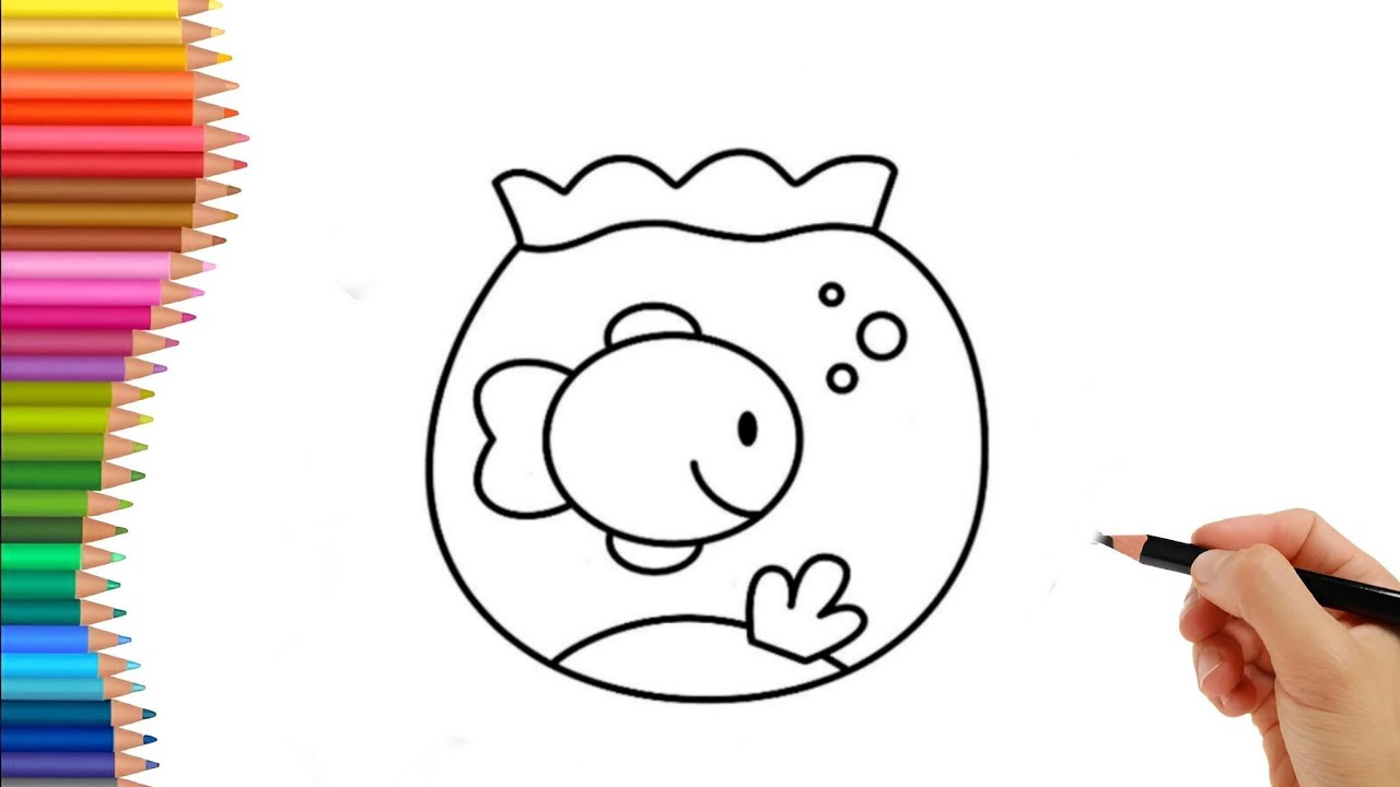 Cute Fish Drawing in pot step by step - YouTube