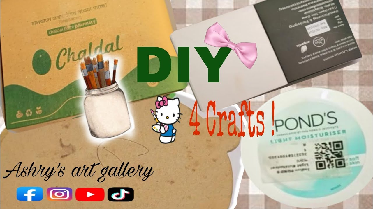 I made 4 easy crafts from waste material ! - YouTube