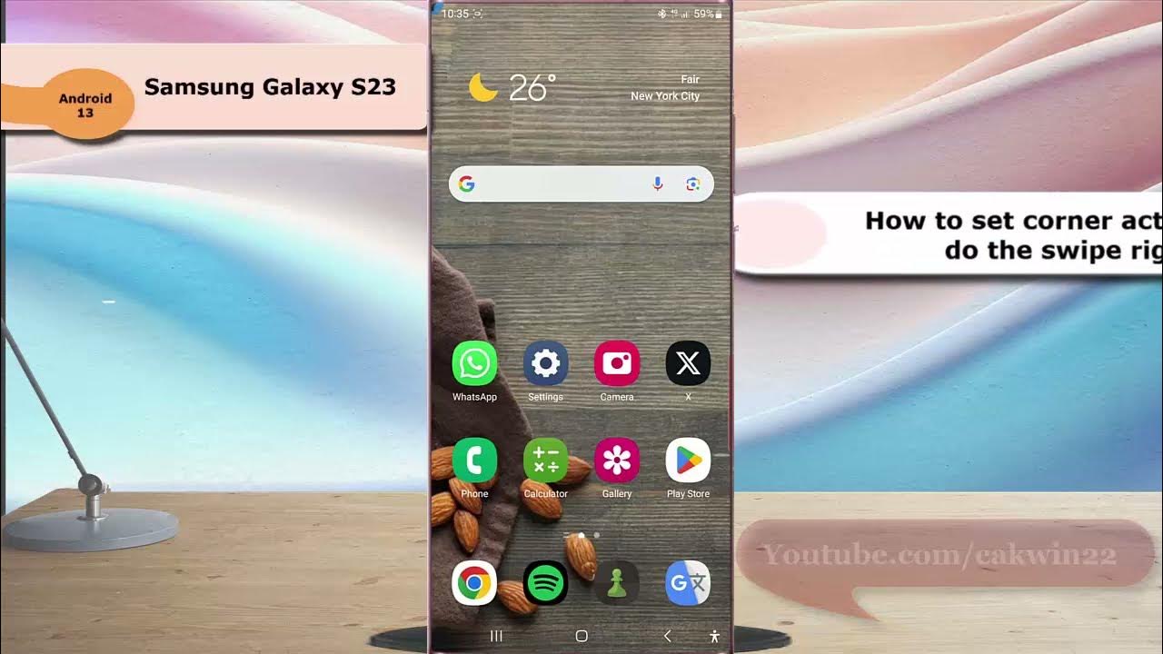 Samsung Galaxy S23 Ultra : How to set corner action for top left to do ...