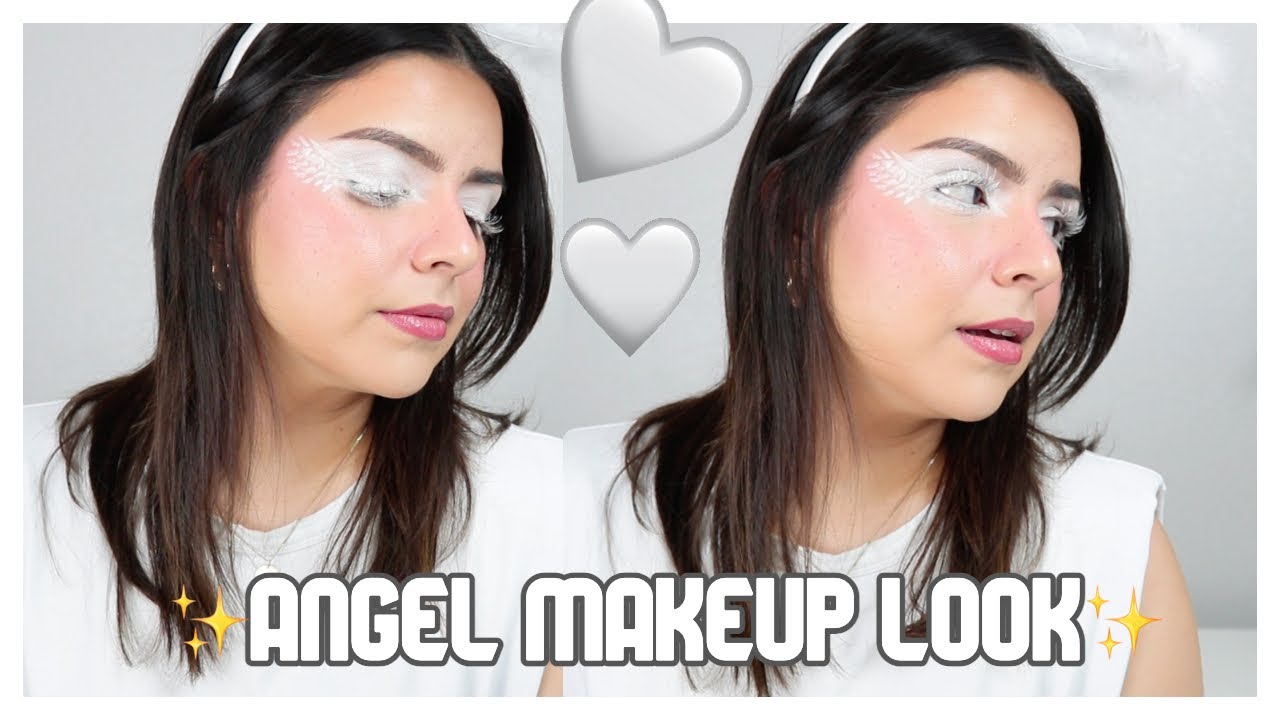 Angel Halloween Makeup Look 🤍 All-White Makeup Tutorial Step by Step - YouTube