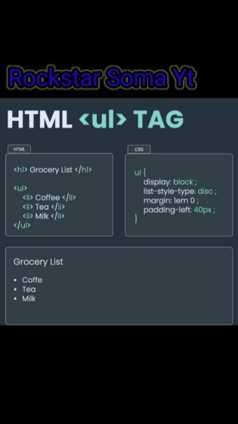 Html Ul Tag#htmltags #ul #unorderedlist#webdevelopment #htmlshorts # ...