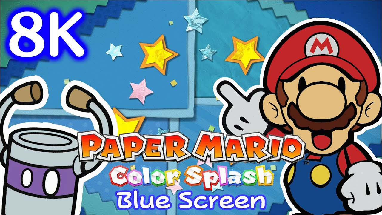 Paper Mario: Color Splash Battle Transition Blue Screen (8K Quality ...