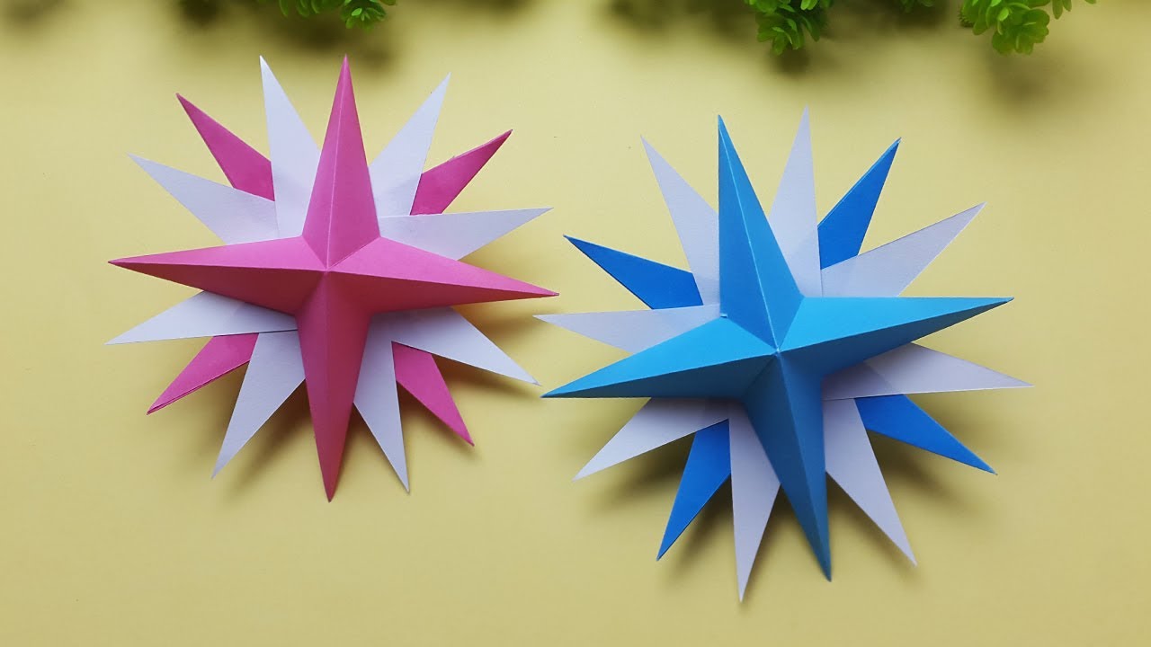 DIY Stars How to Make 3D Star for Christmas Decoration🎄Easy Paper Craft ...