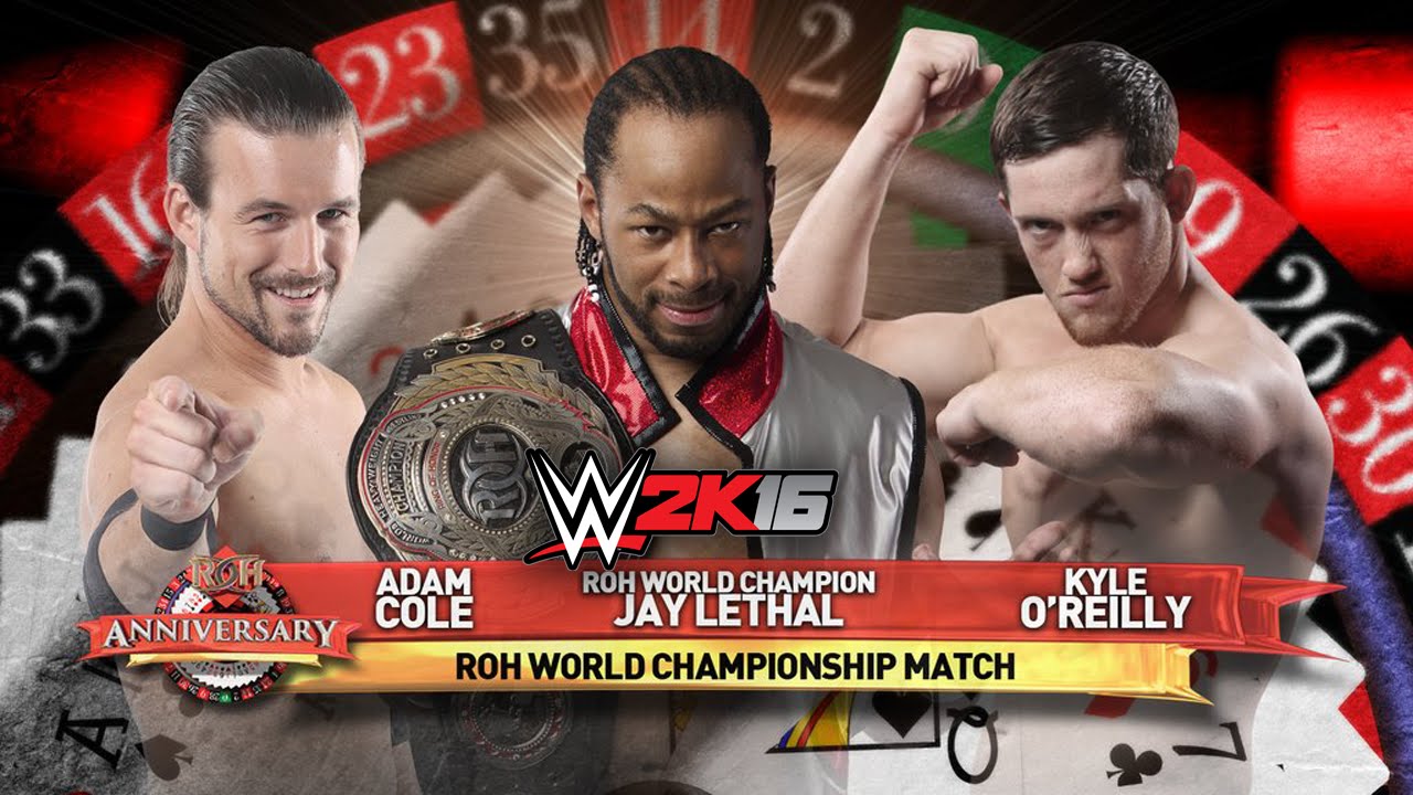 ROH 14th Anniversary - Jay Lethal vs Adam Cole vs Kyle O'Reilly (ROH ...