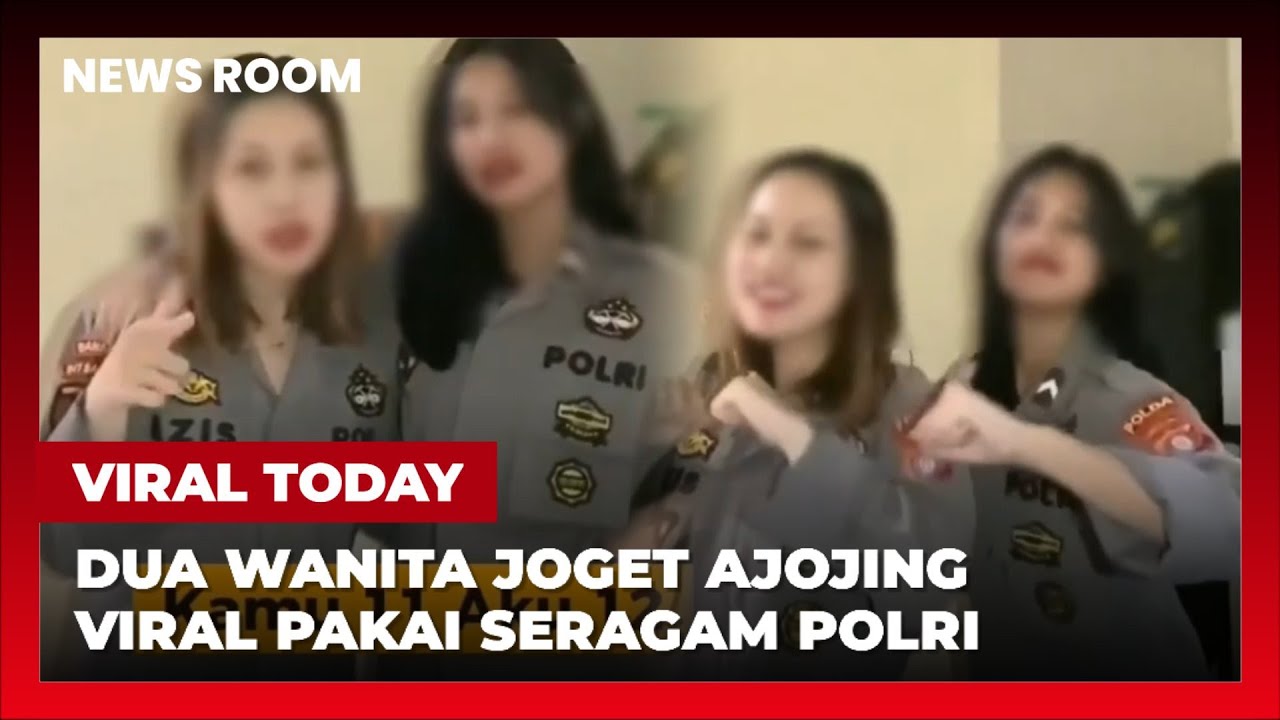 VIRAL DUA WANITA 'KAMU 11 AKU 12 JOGET AJOJING' PAKAI SERAGAM POLRI - YouTube