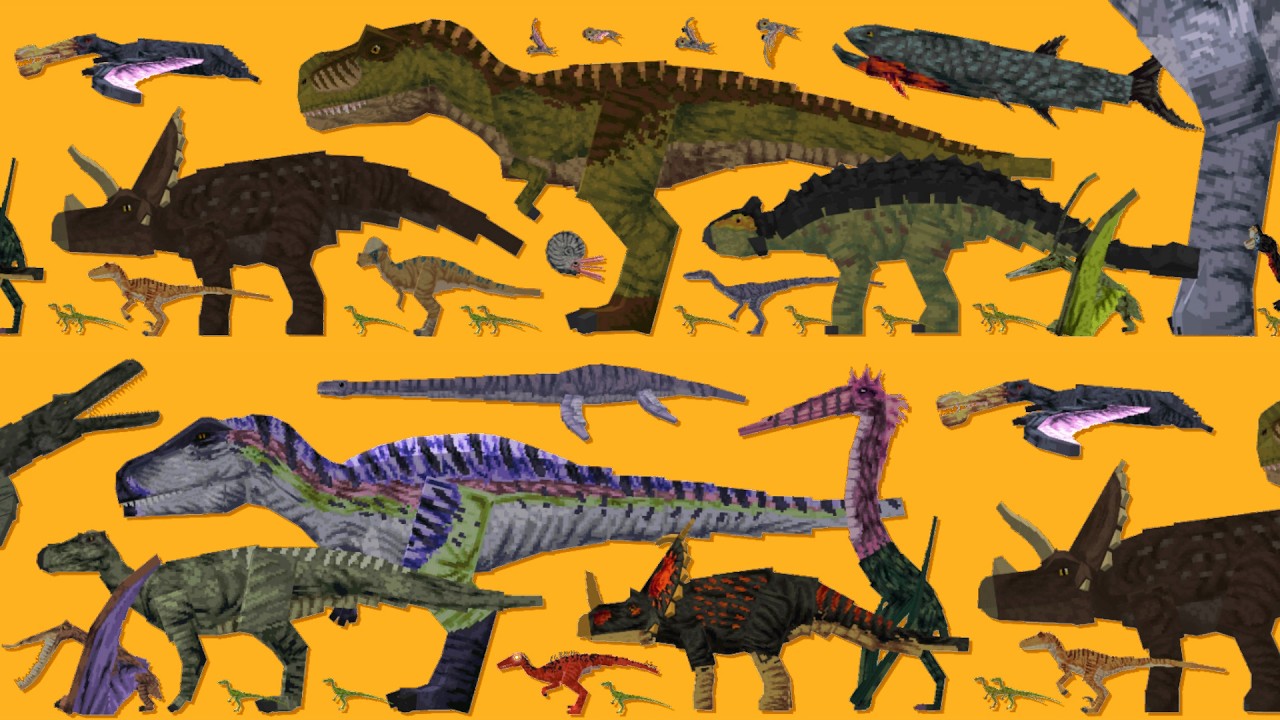 Minecraft Paleocraft Dinosaur Add-On — SIZE COMPARISON - YouTube