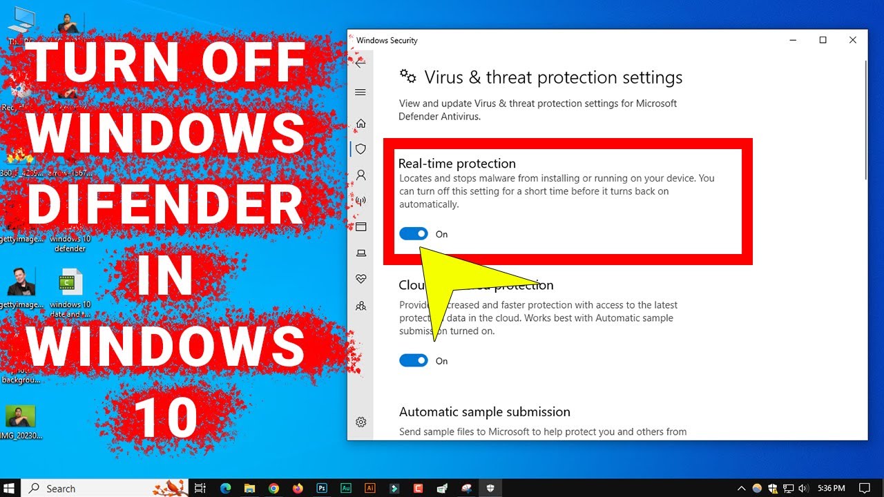 How to Turn off or Disable Windows Defender in Windows 10 Stop Virus ...