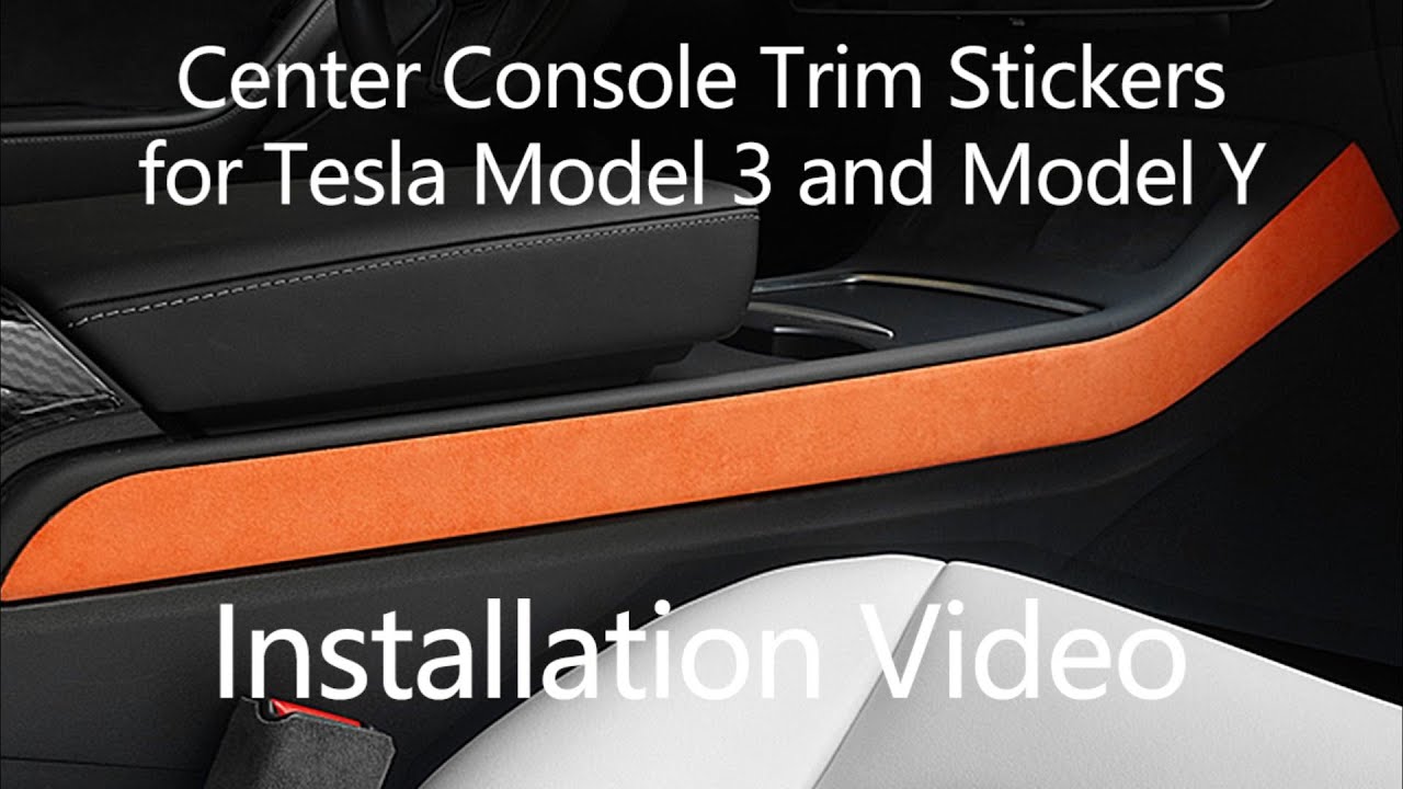 Alcantara Center console trim stickers for Tesal Model 3 and Model Y ...