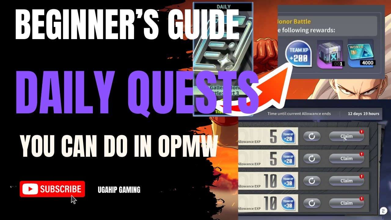 #onepunchmanworld : Beginner's Guide: One Punch Man World Daily Quest ...