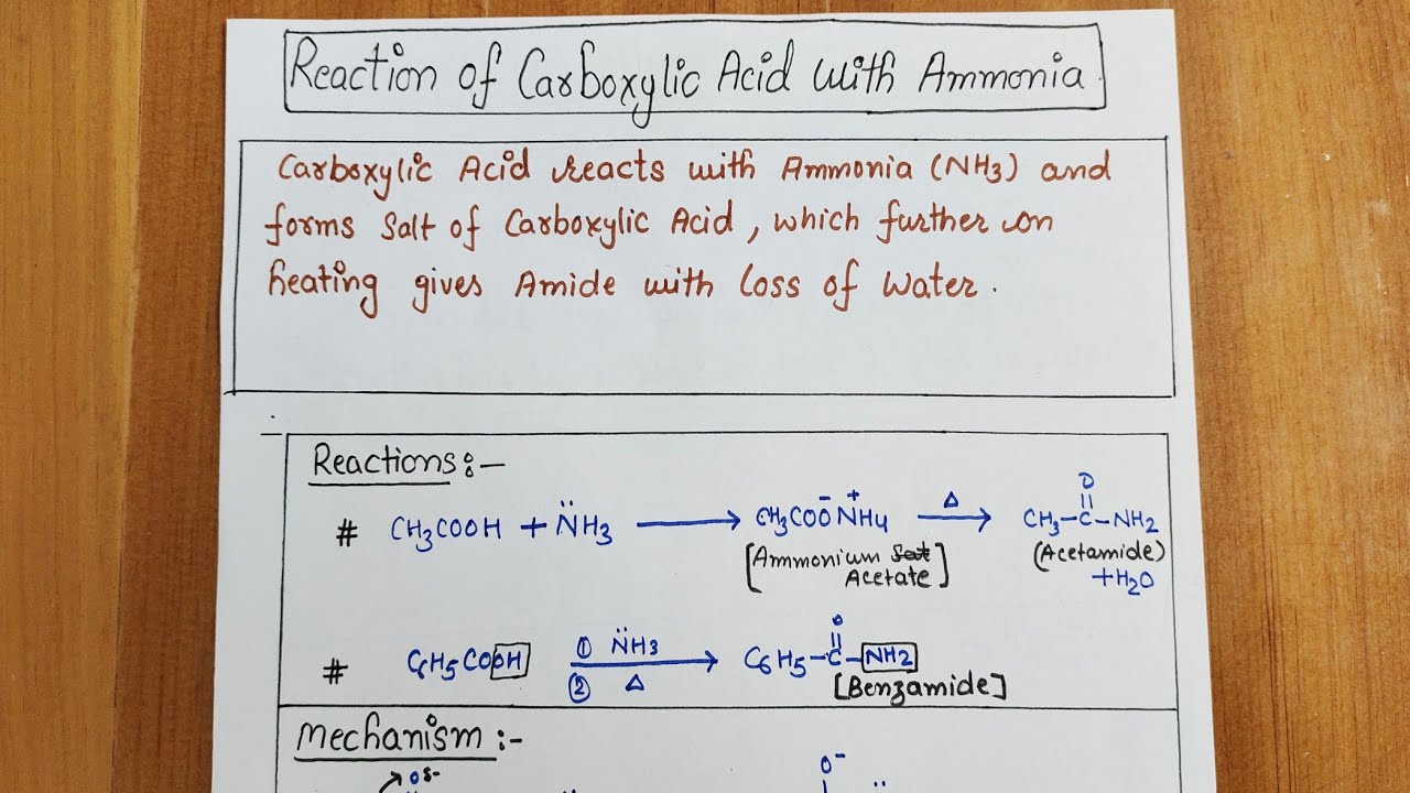 16) Reaction Of Carboxylic Acid with Ammonia with mechanism Chapter12 ...