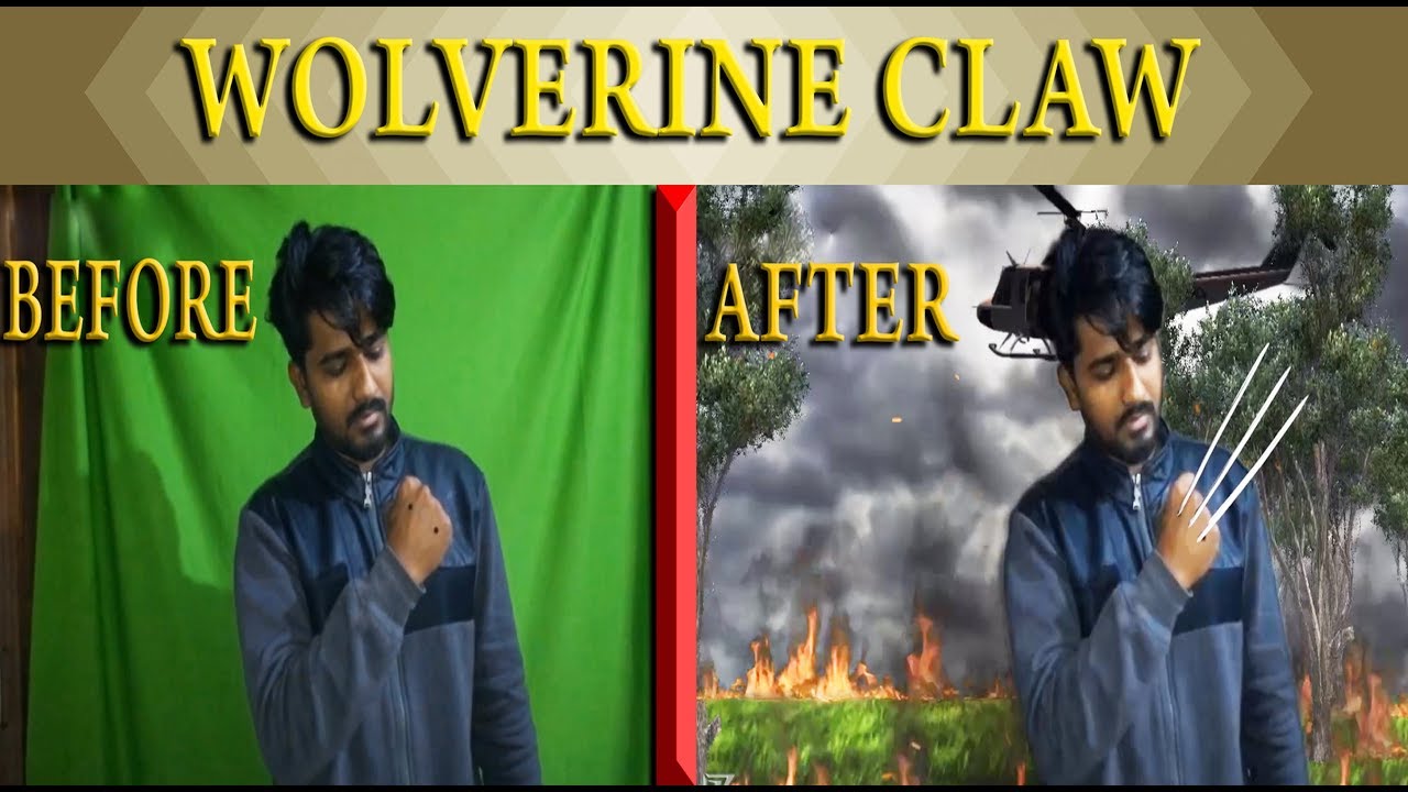 X MEN Wolverine claws Effect - Before and After GREEN SCREEN - YouTube