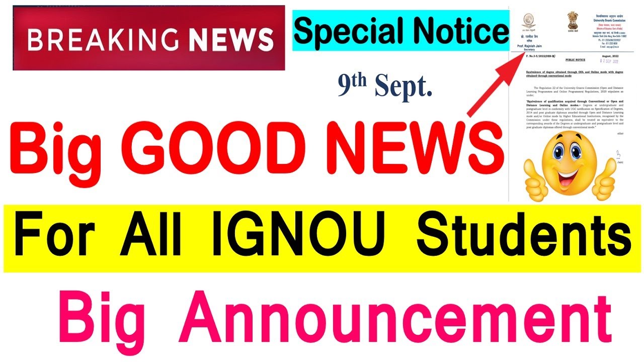 Good News For All the IGNOU Students | Big Announcement | | Special ...