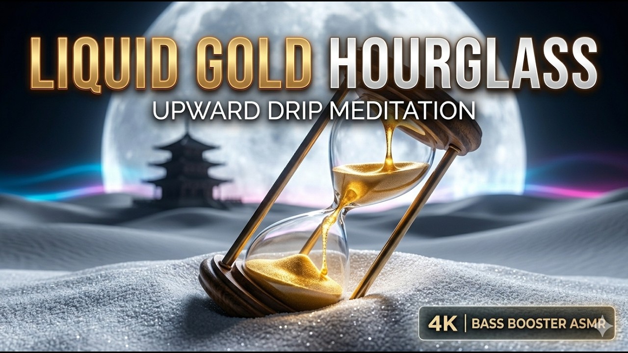 LIQUID GOLD Hourglass ⏳ Upward Drip | 4K Surreal Zen ASMR (Seamless ...