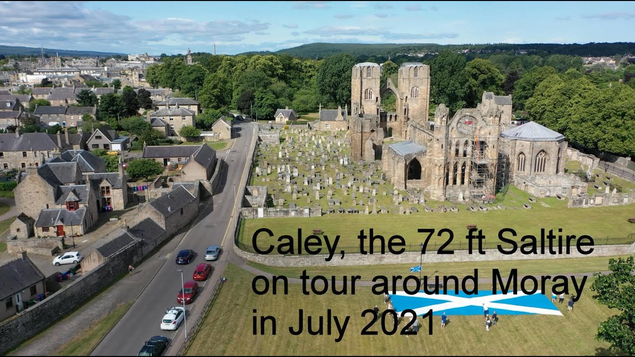 Caley the 72ft Saltire on tour in Moray, Scotland. - YouTube