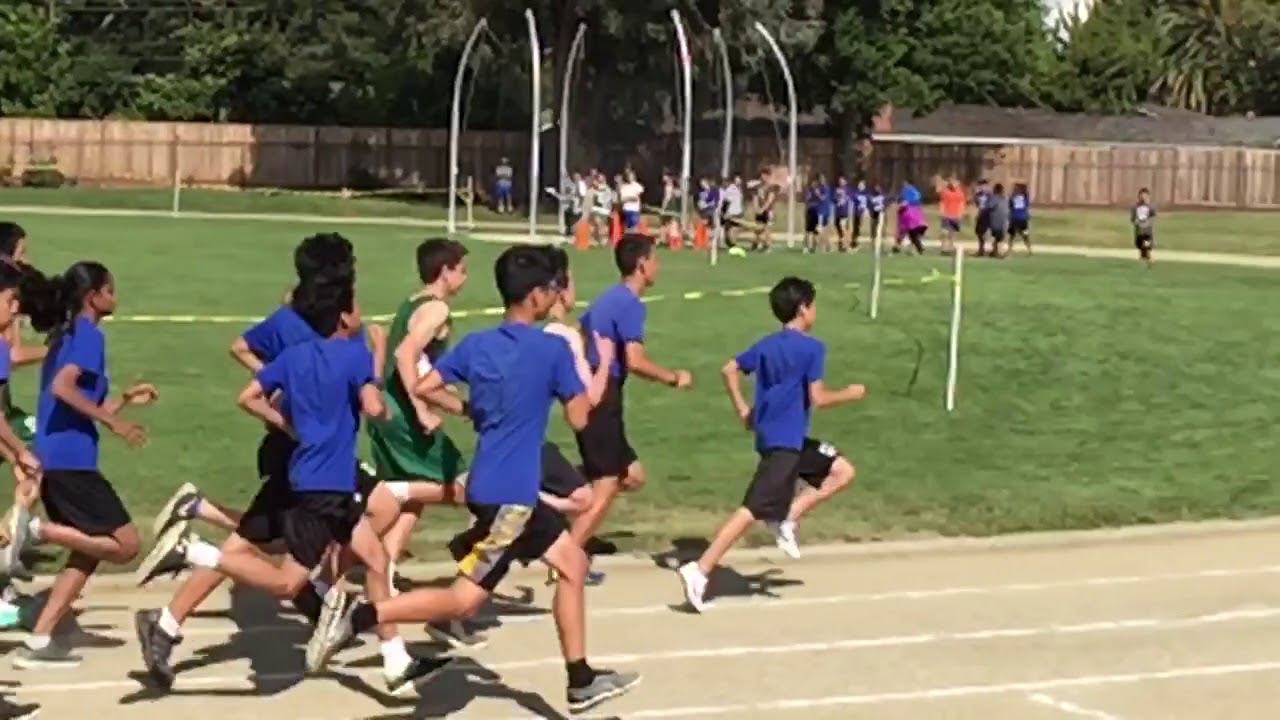 May 1st Blach 8th grade boys 1600m start SloMo - YouTube