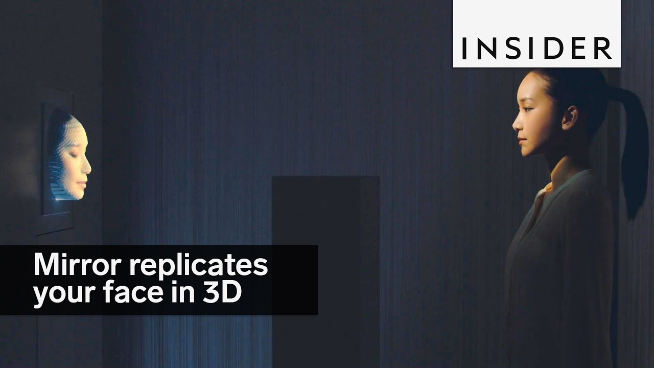 This mirror replicates your face in 3D - YouTube
