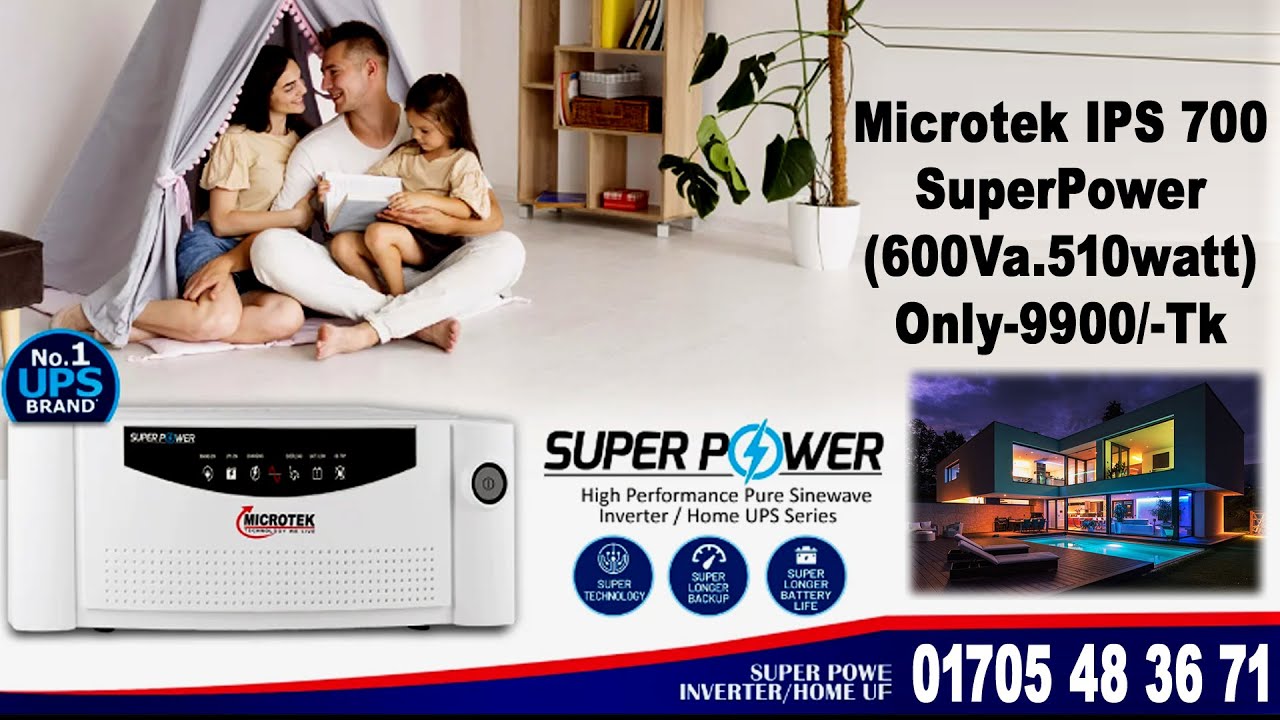 Microtek IPS 700.SuperPower (600Va.510watt),TM Electronic Natore - YouTube