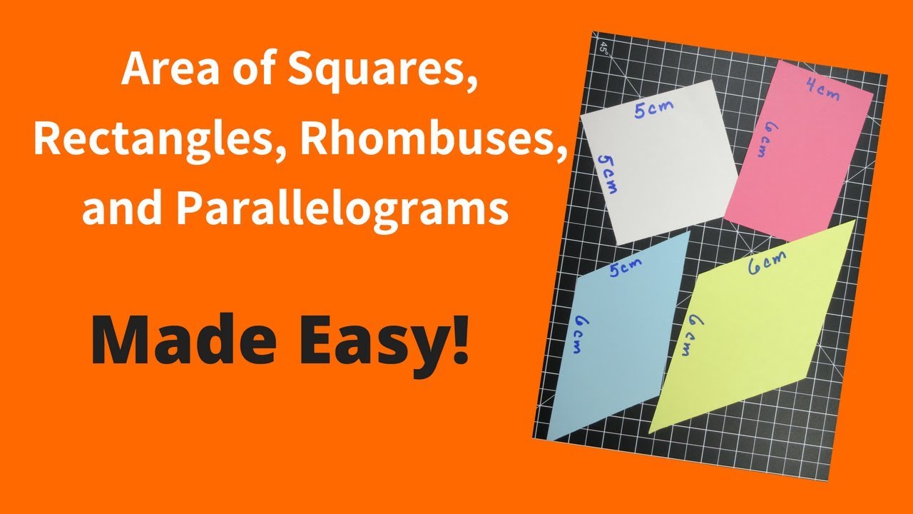 Area of Squares, Rectangles, Rhombuses, and Parallelograms Made Easy ...