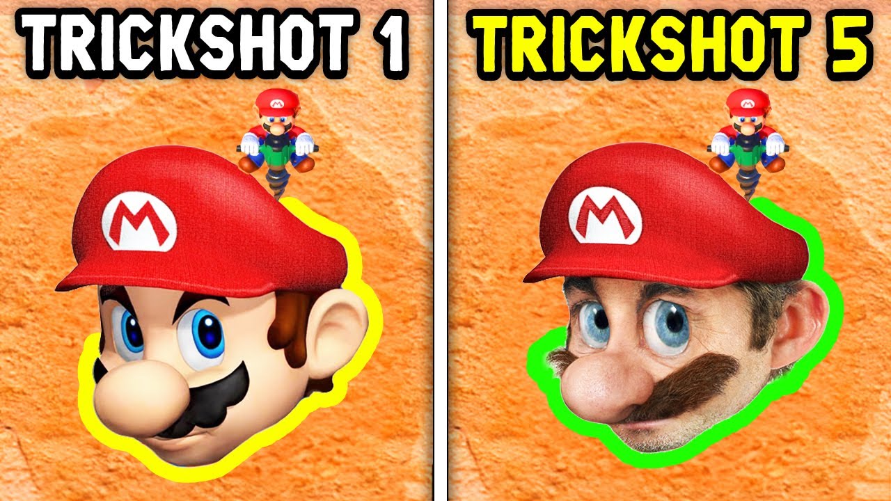 1 in a bajillion Mario Party trick shots - YouTube