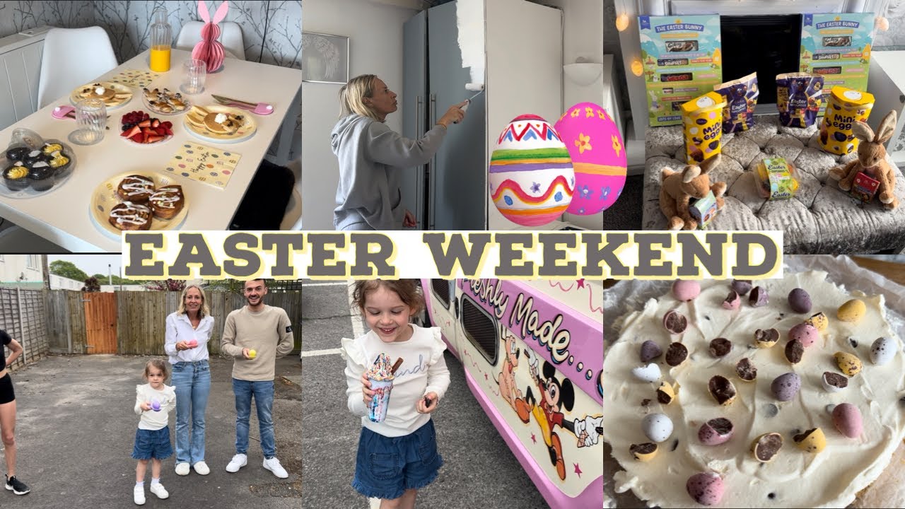 EASTER WEEKEND WITH A UK MOM OF 2 | BAKING | PAINTING | EGG HUNTS ...