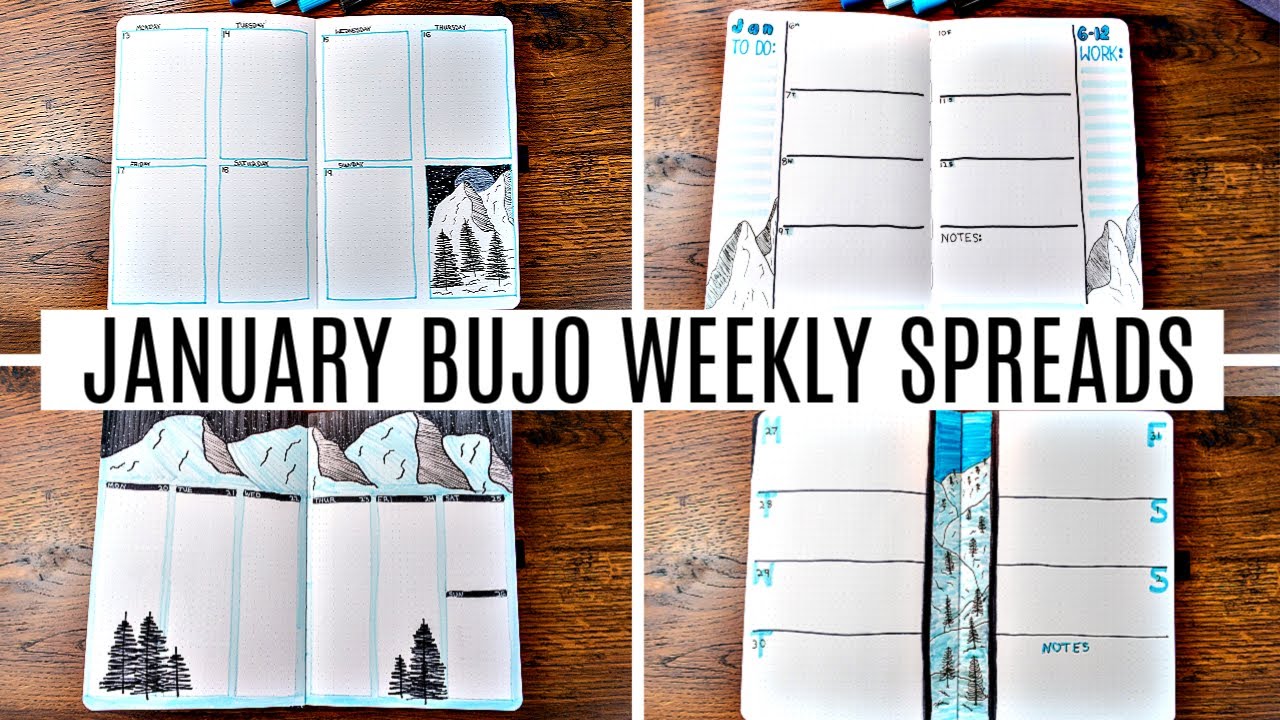PLAN WITH ME JANUARY 2020 | BULLET JOURNAL WEEKLY SPREADS - YouTube