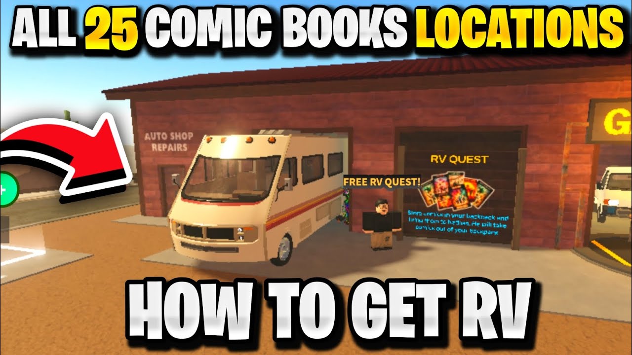🔥*REAL* ALL 25 COMIC BOOKS LOCATION FOR FREE RV QUEST IN ROBLOX A DUSTY ...
