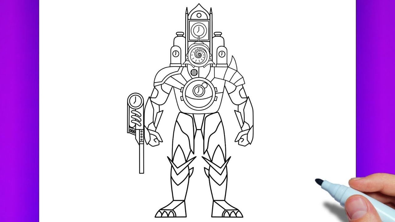 How to draw TITAN CLOCK MAN easy / Skibidi Toilet Multiverse titan ...