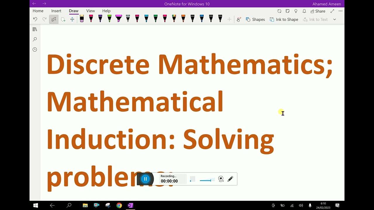 Discrete Mathematics : - ( Mathematical Induction; Solving problems ) - 111. - YouTube