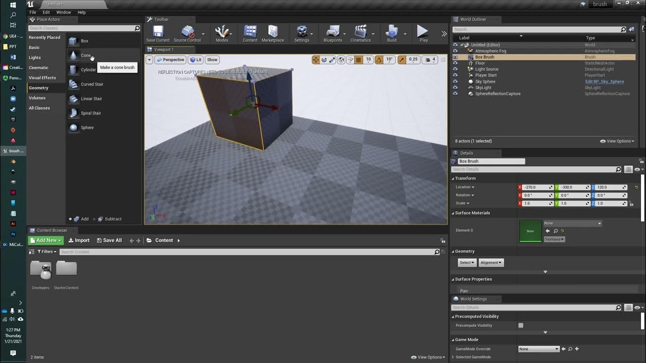 Unreal Engine 4: 5 Geometry Brushes - YouTube