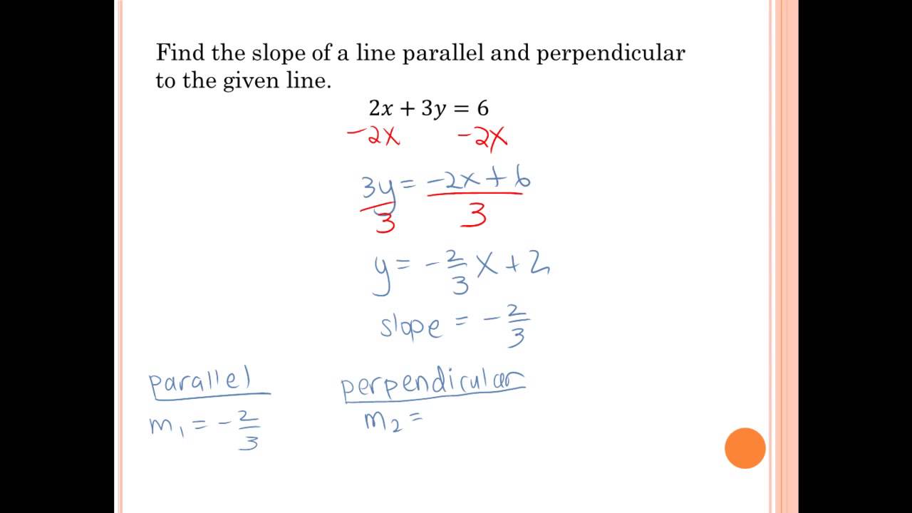 Parallel Perpendicular slopes - YouTube