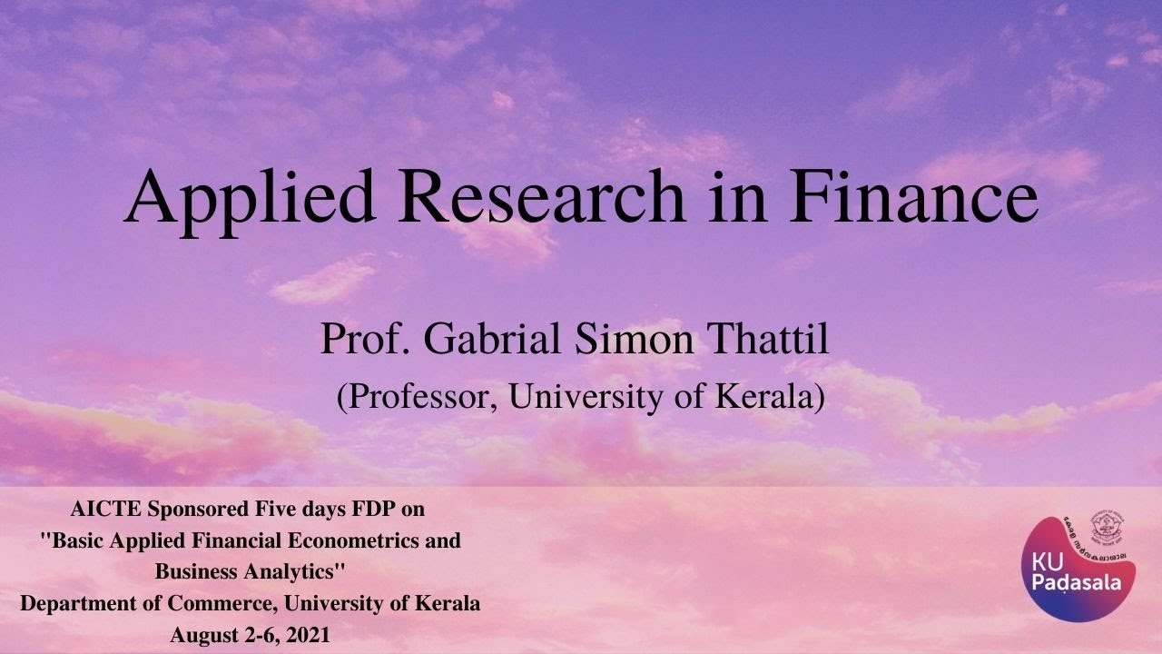 Applied Research in Finance | Dr Simon Thattil - YouTube