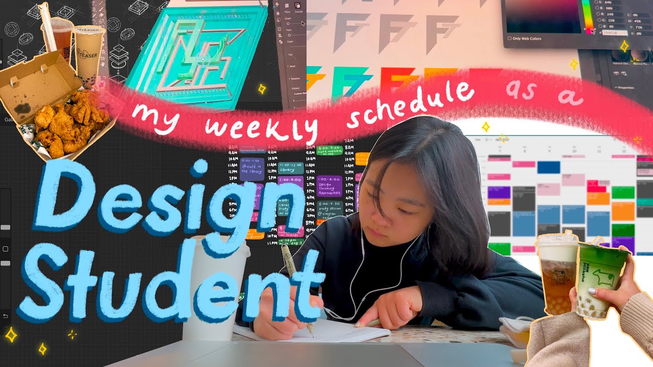 my weekly schedule as a Design Student 💻⋆⭒˚☕️ get through classes with ...